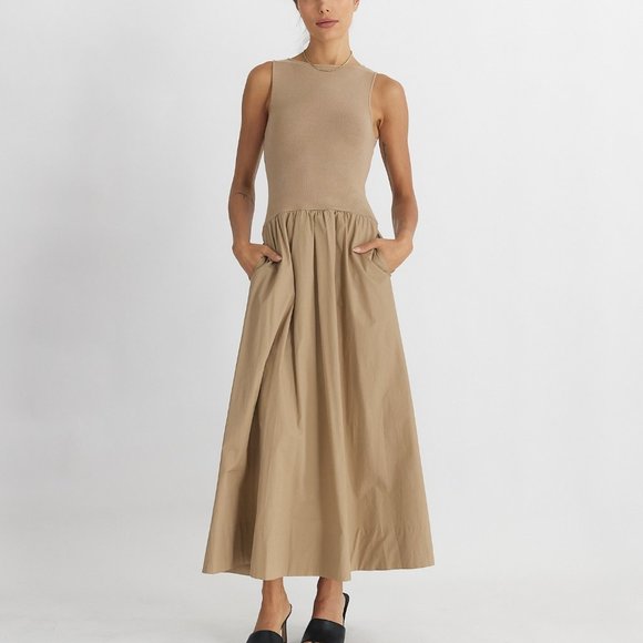 all row | Dresses | All Row The Leia Dress Khaki Tan | Poshmark